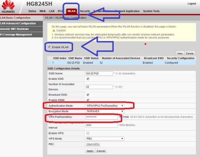 Contraseña wifi ONT GPON Huawei como cambiar la contraseña