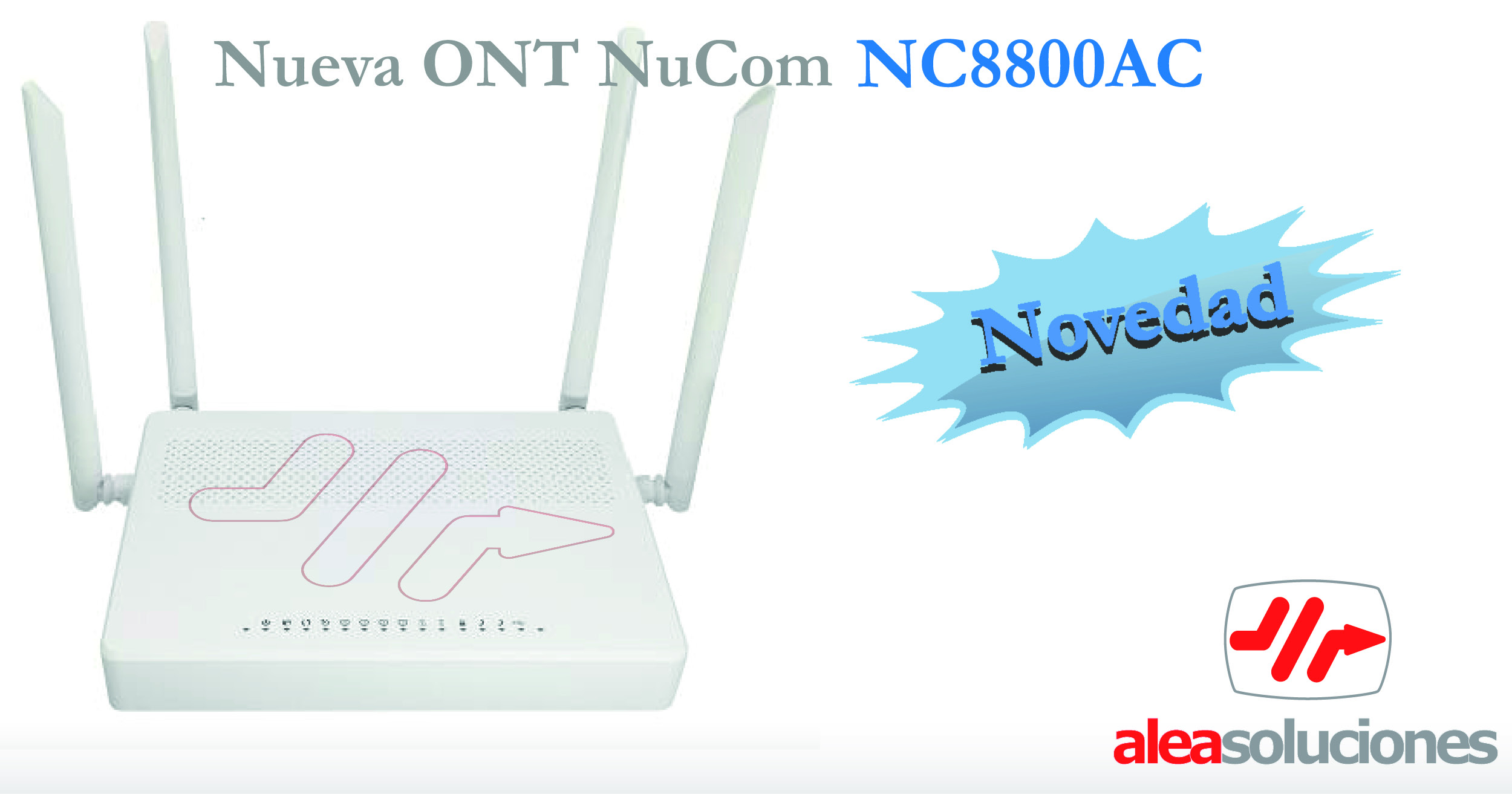 ONT NuCom NC 8800AC con wifi 802.11 AC con antenas de 5 dBi