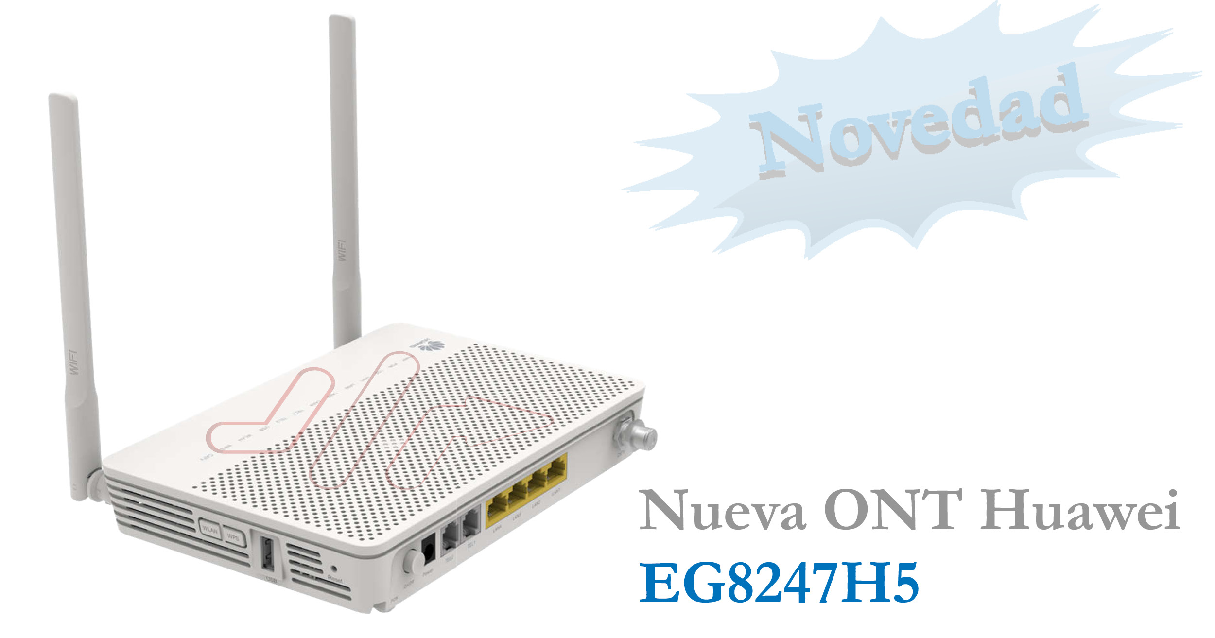 ONT GPON Huawei EG8247H5, 4 puertos GE, 2 POTS y 1 puerto CATV