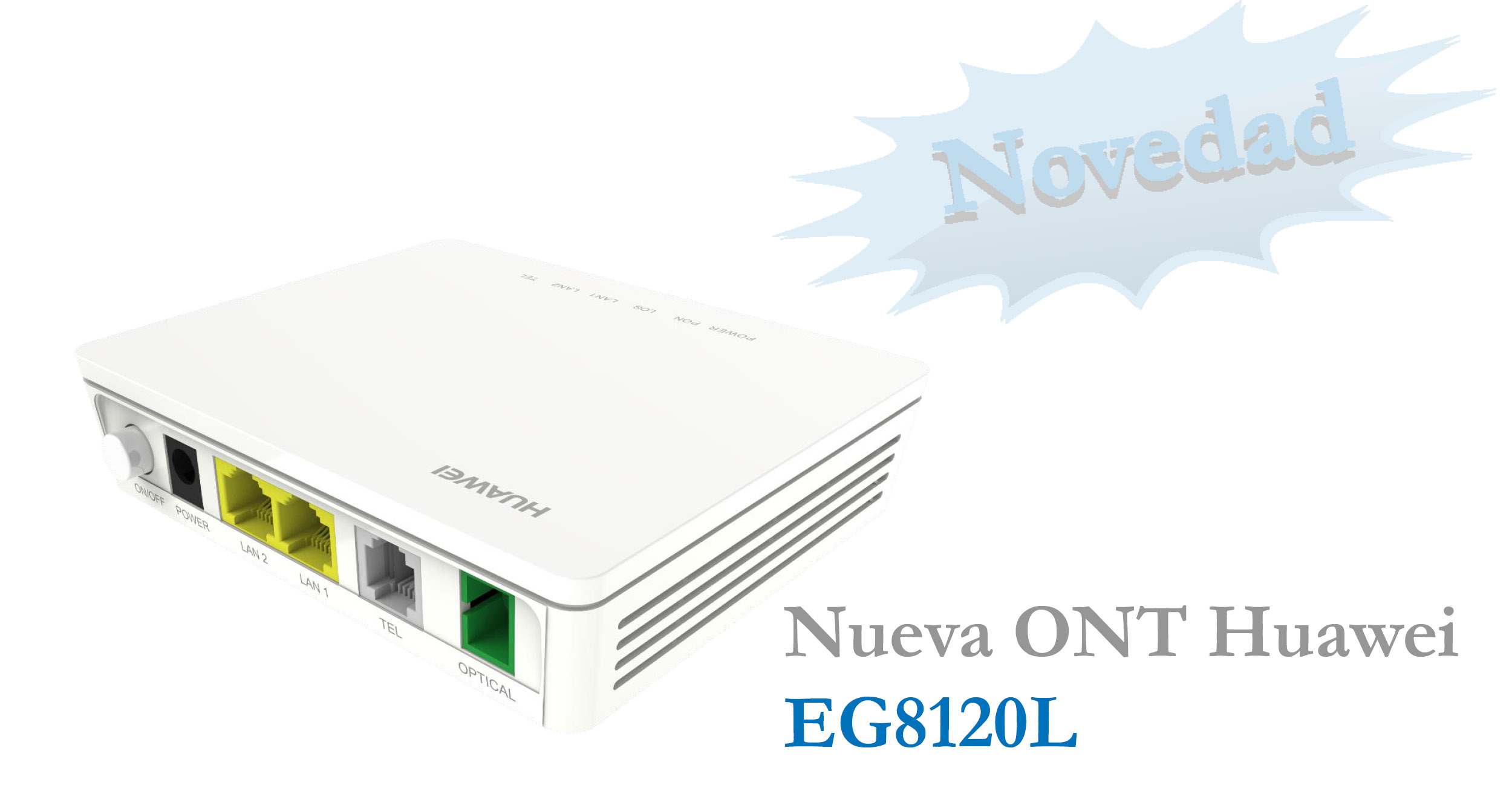 ONT Huawei EG8120L con 1 puerto telefonía y puertos GE/FE