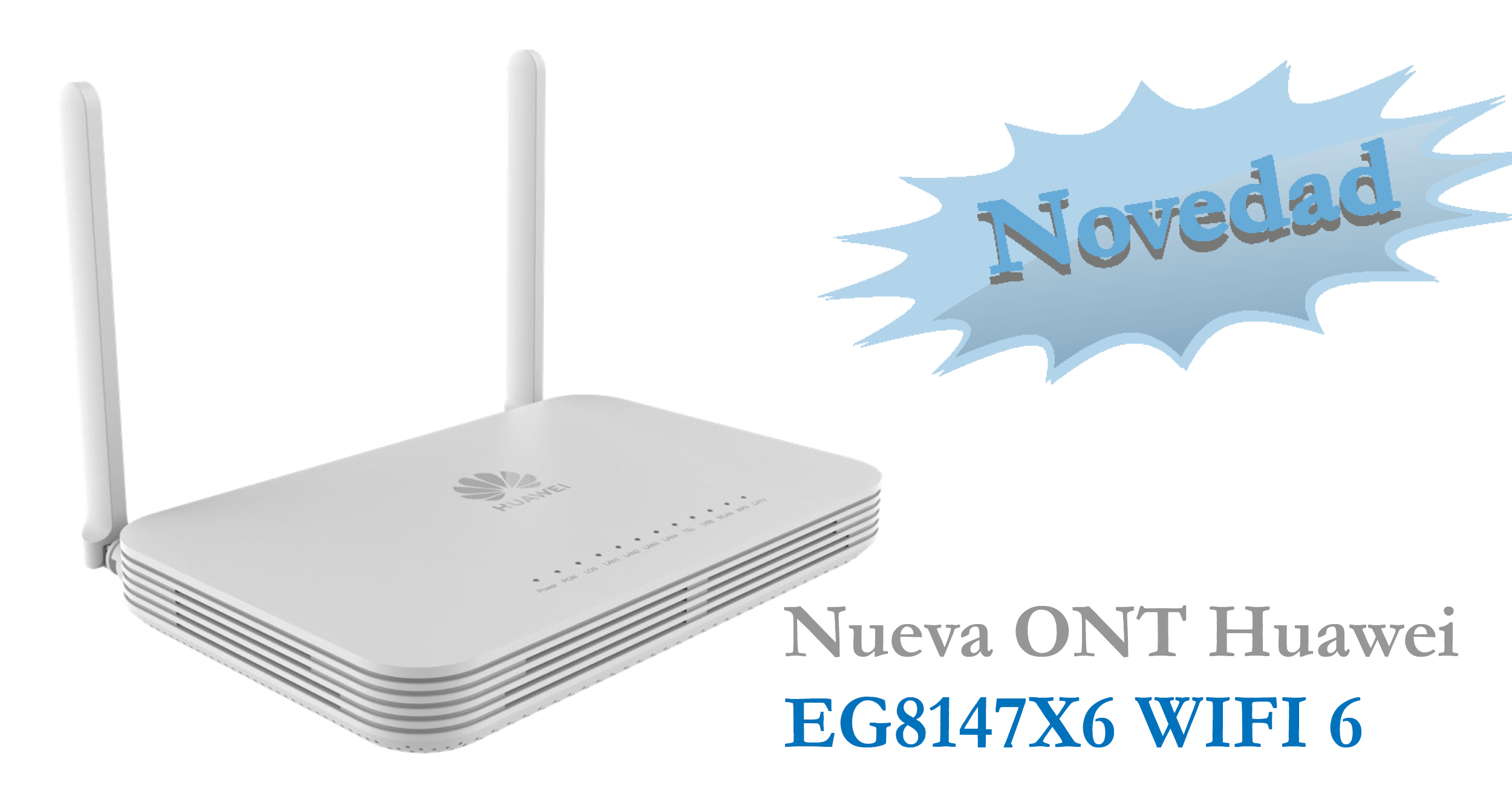 ONT WIFI 6 Huawei EG8145X6 con 1 puerto de telefonía, 1 CATV y 4 puertos GE